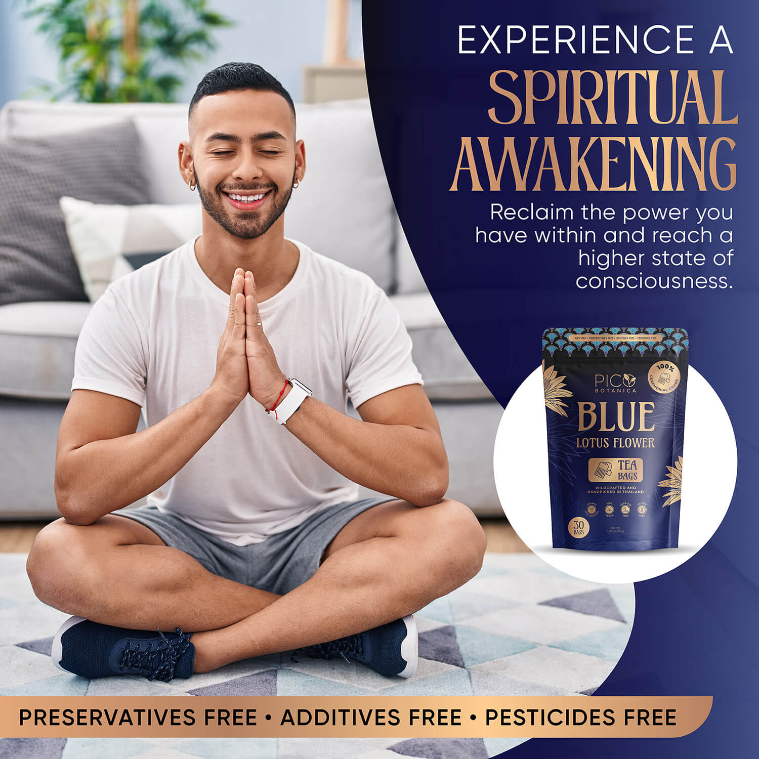 Buy Organic Blue Lotus Flower Tea Bags Online– PicoBotanica