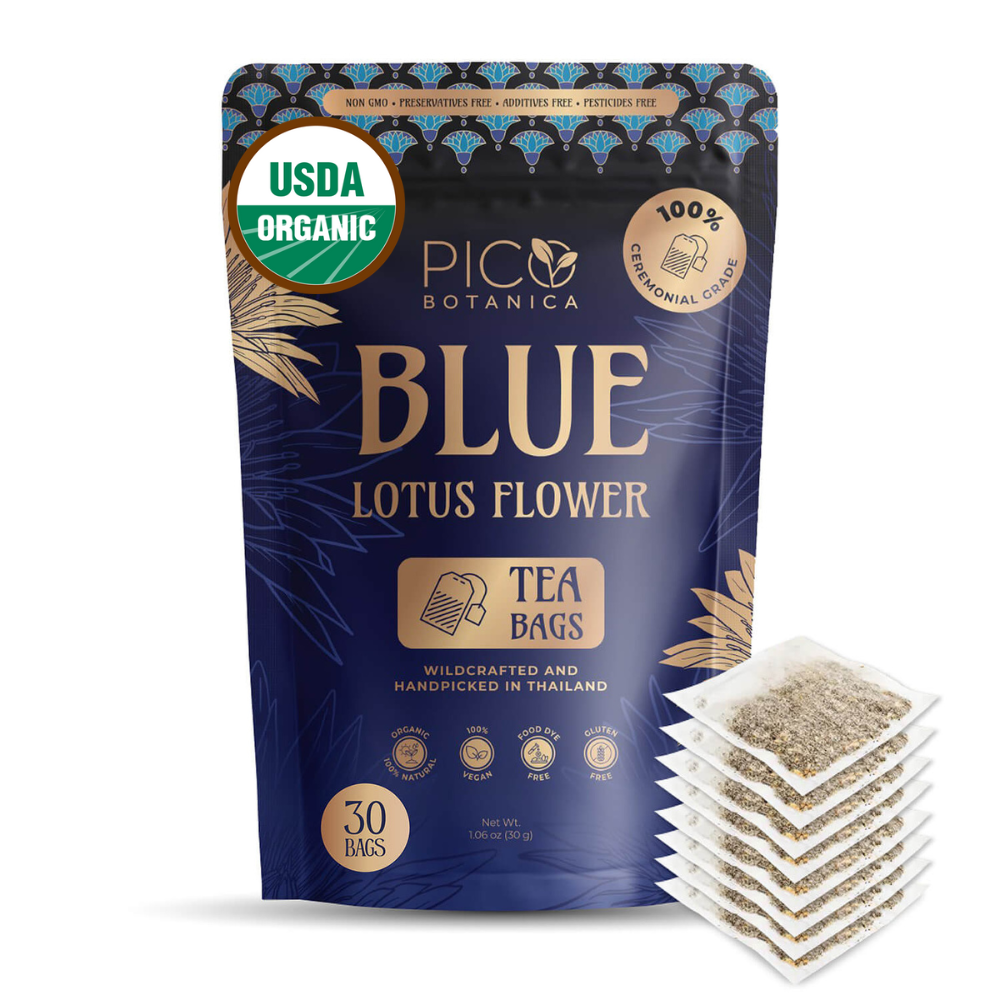 Buy Organic Blue Lotus Flower Tea Bags Online– PicoBotanica